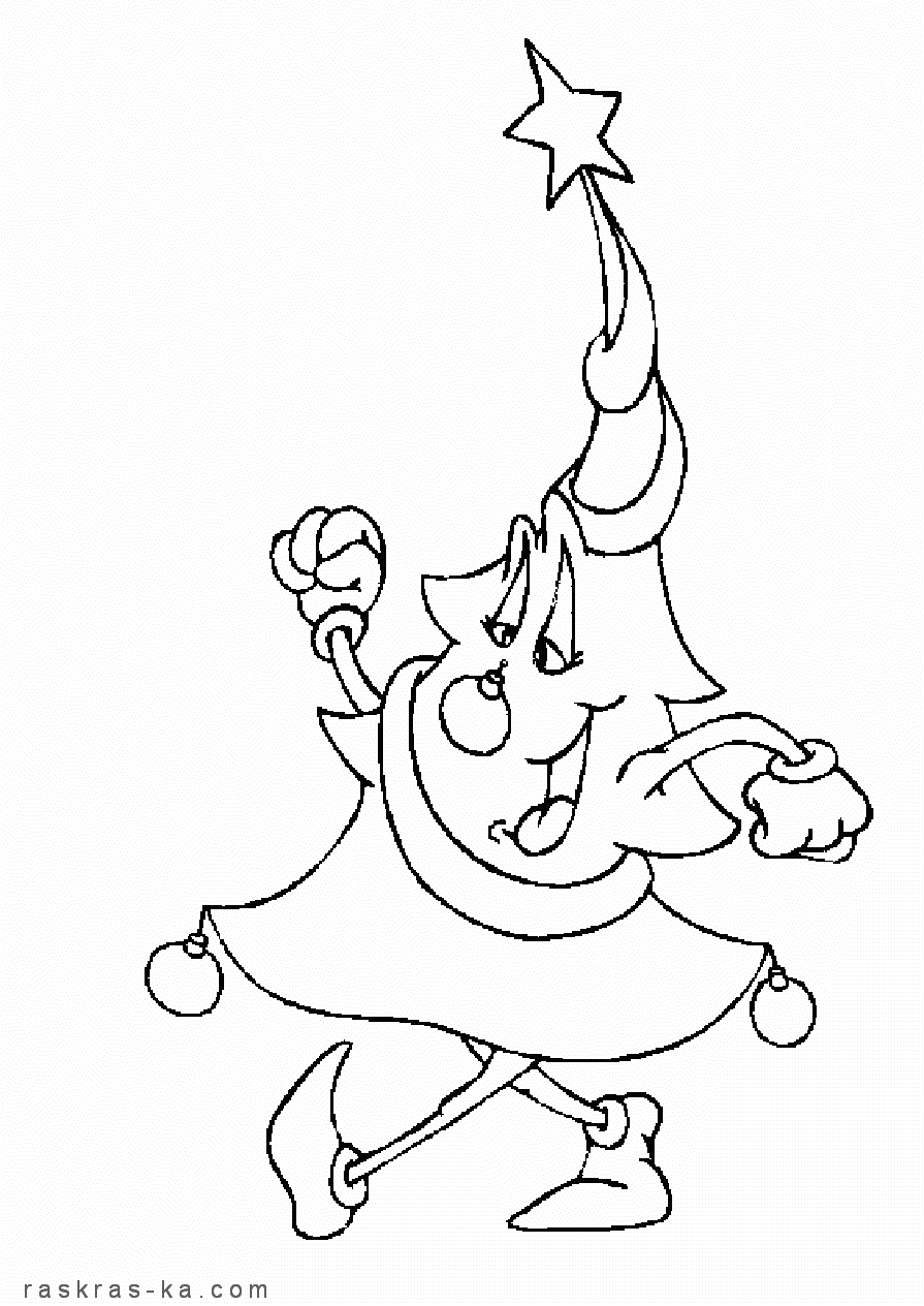 Новогодние раскраски. Елка